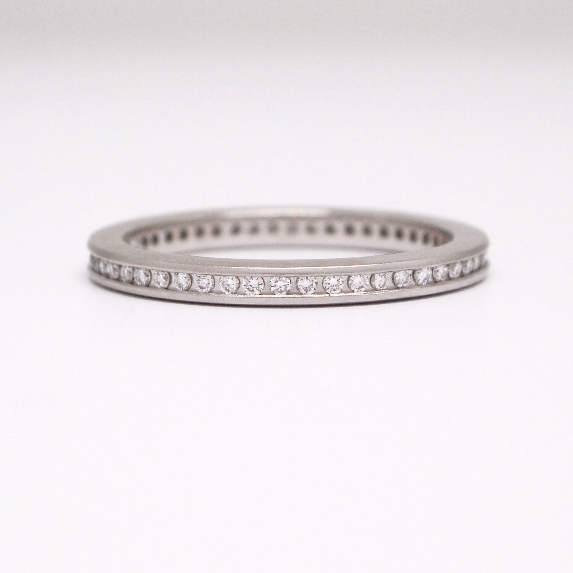 Matte Platinum Diamond Eternity Wedding Band | Judith Arnell - Judith ...