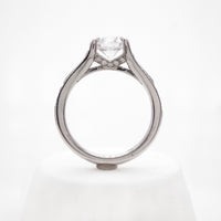 Platinum Reverse Taper Diamond Engagement Ring - Judith Arnell Jewelers
