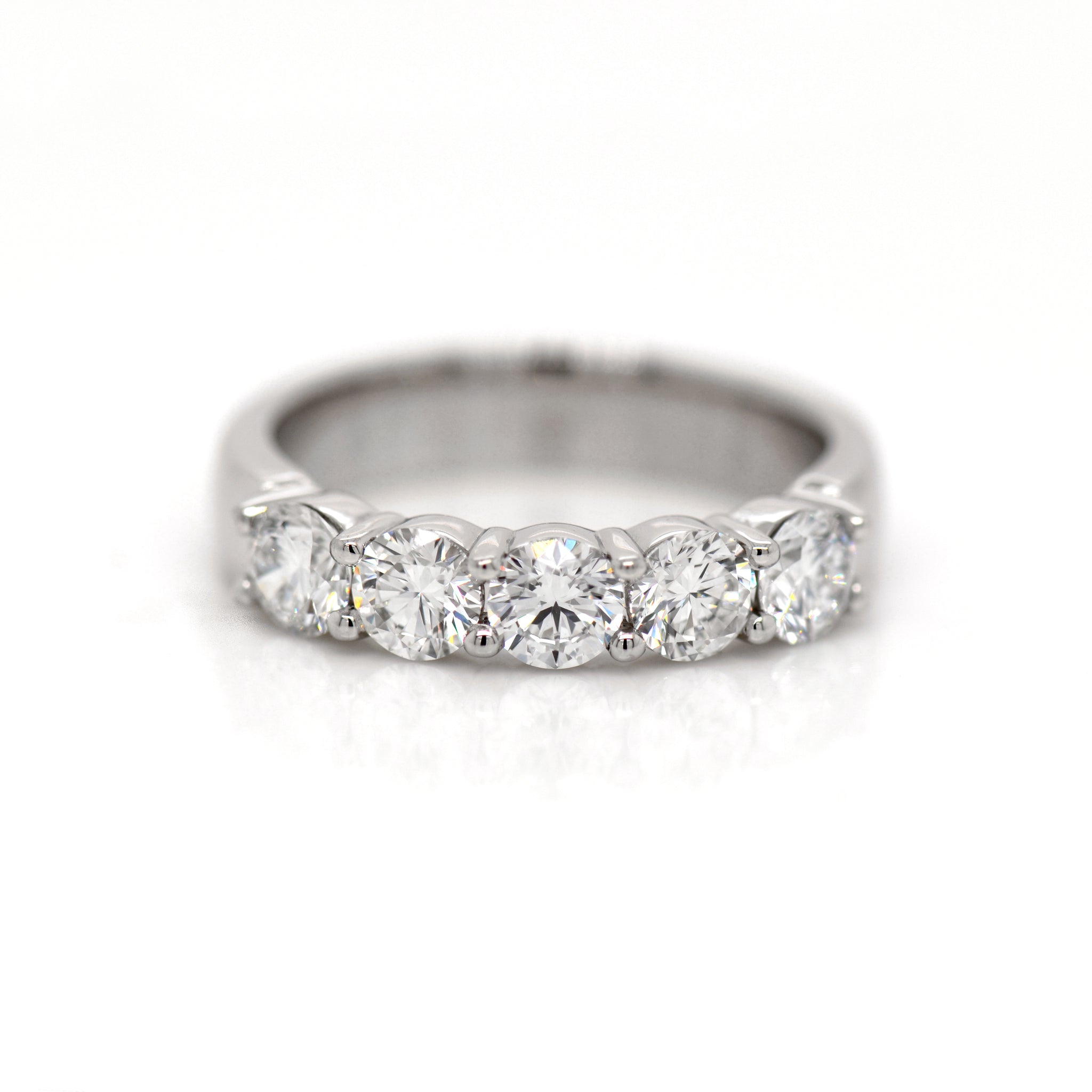 Platinum 5-Stone Lab-Grown Diamond Ring - Judith Arnell Jewelers
