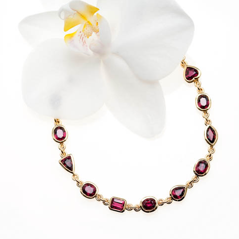 18K Yellow Gold Bezel Set Ruby Bracelet | Judith Arnell - Judith Arnell ...